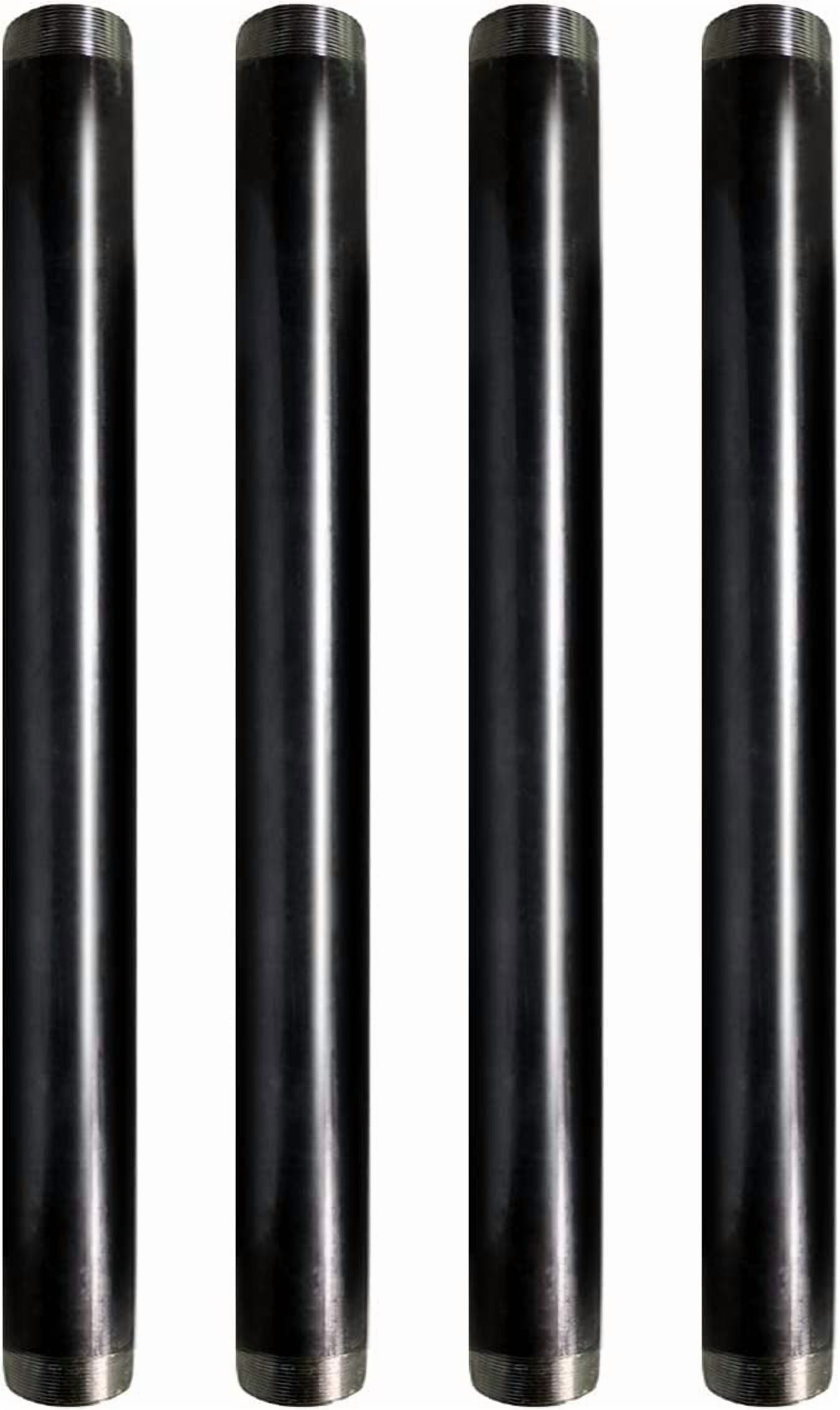 1/2 x 36 Inch Steel Black Pipe (4-Pack), Heavy Duty Malleable Steel ...