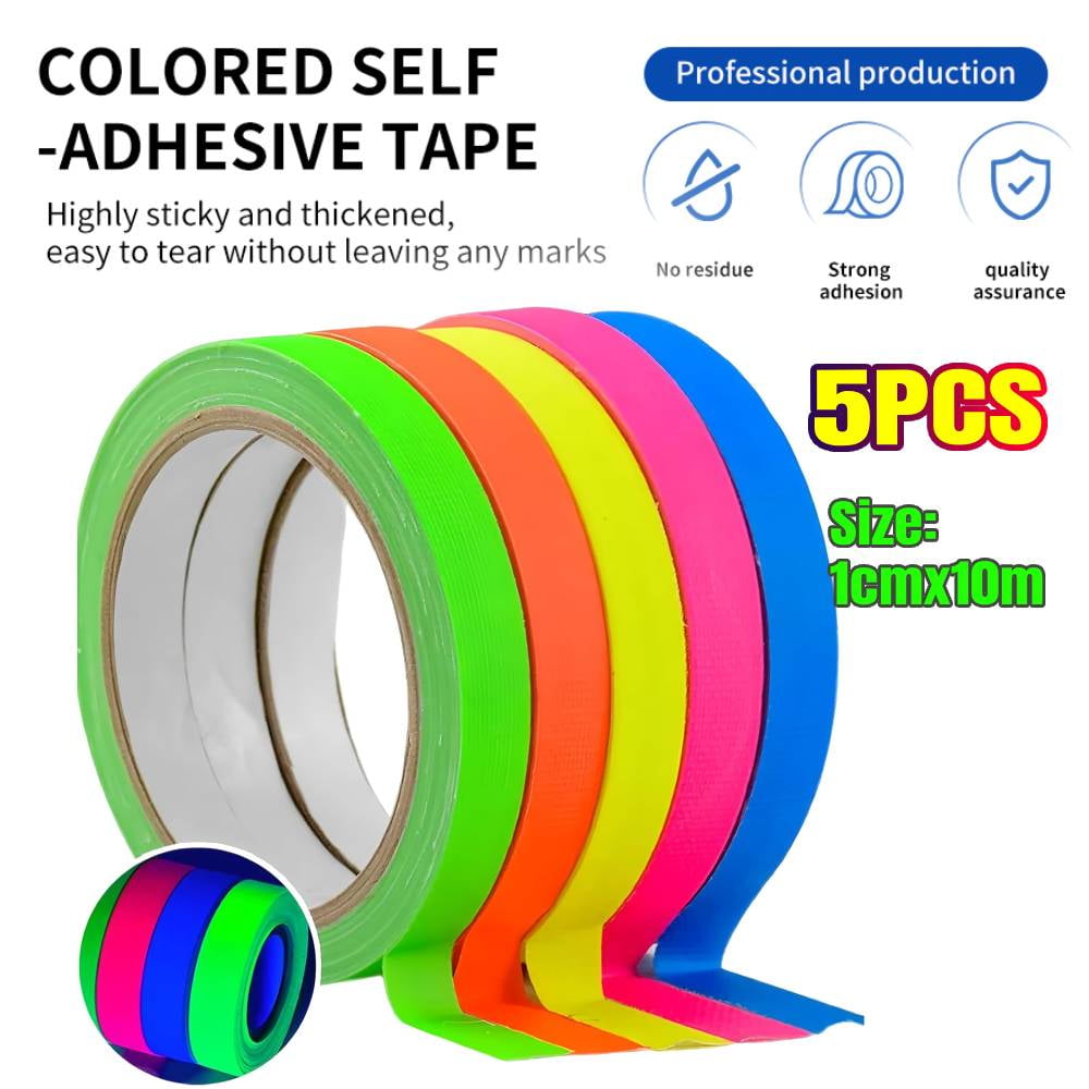 1/2" x 36' Neon Gaffer Tape, 5 Bright Colors Stage Floor Marking ...