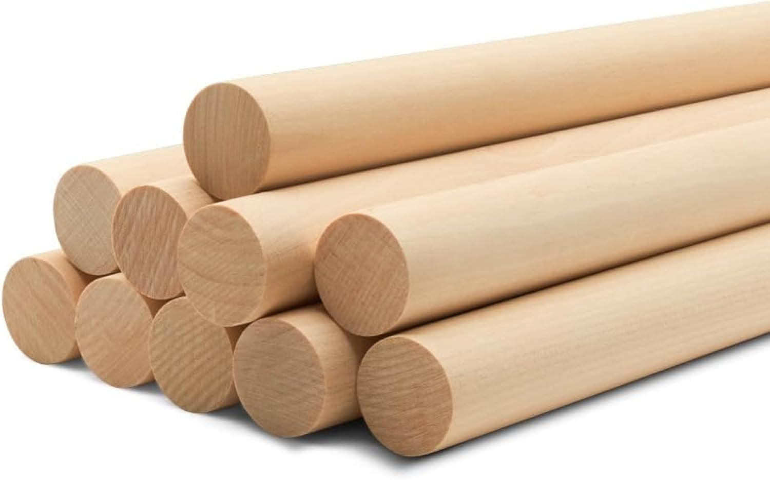 1/2" x 36" Wooden Dowel Rods Set - 10 Pack Birch Natural Long Thin ...