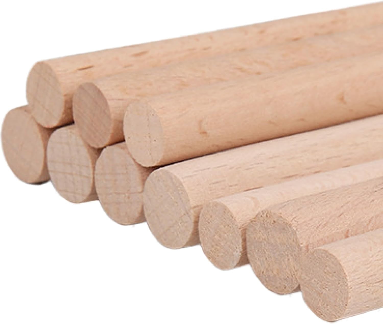 1/2" x 48" Wooden Dowel Rods Set - 10 Pack Birch Natural Long Thin ...