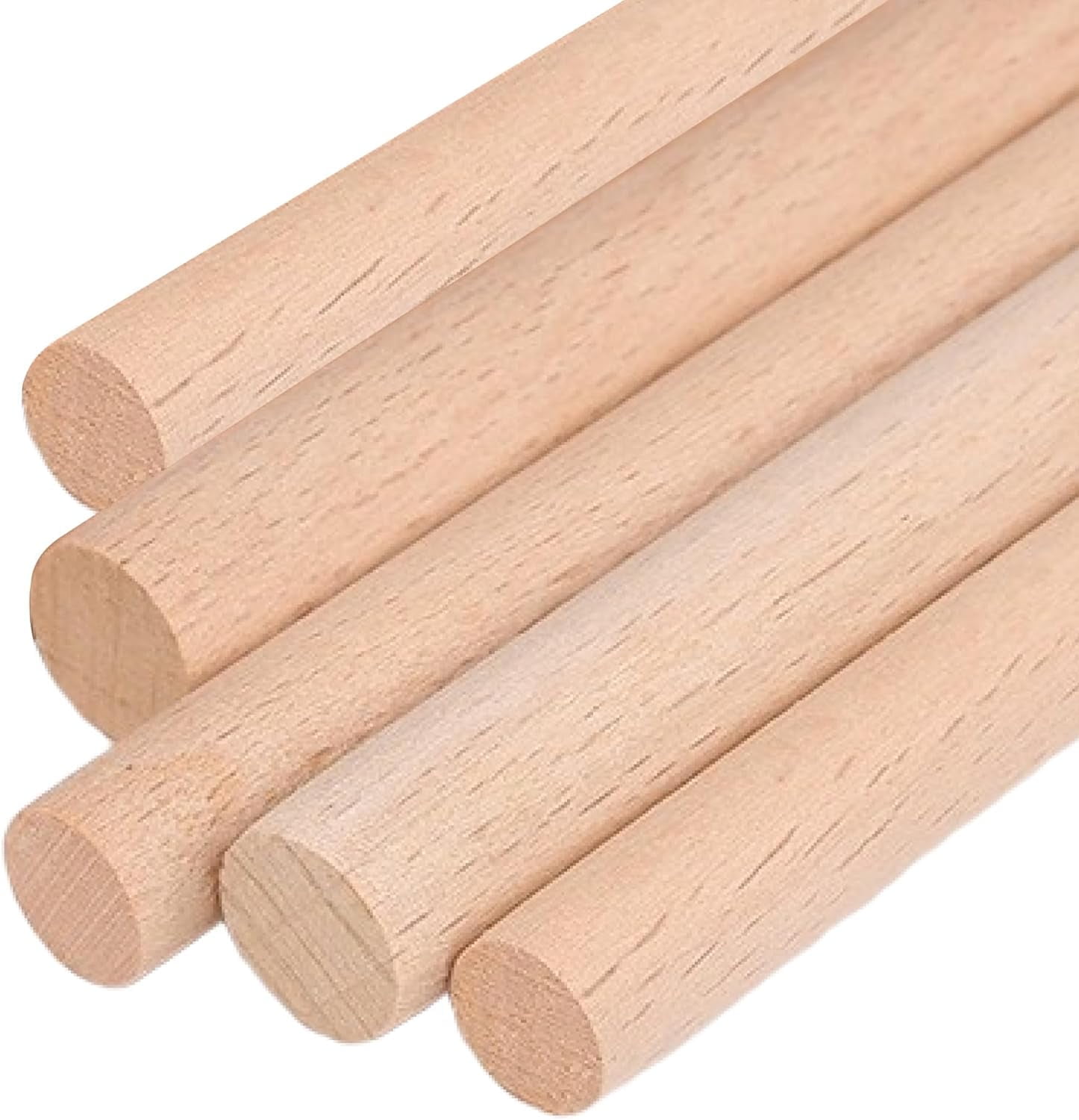1/2" x 48" Wooden Dowel Rods Set - 5 Pack Birch Natural Extra Long Thin ...