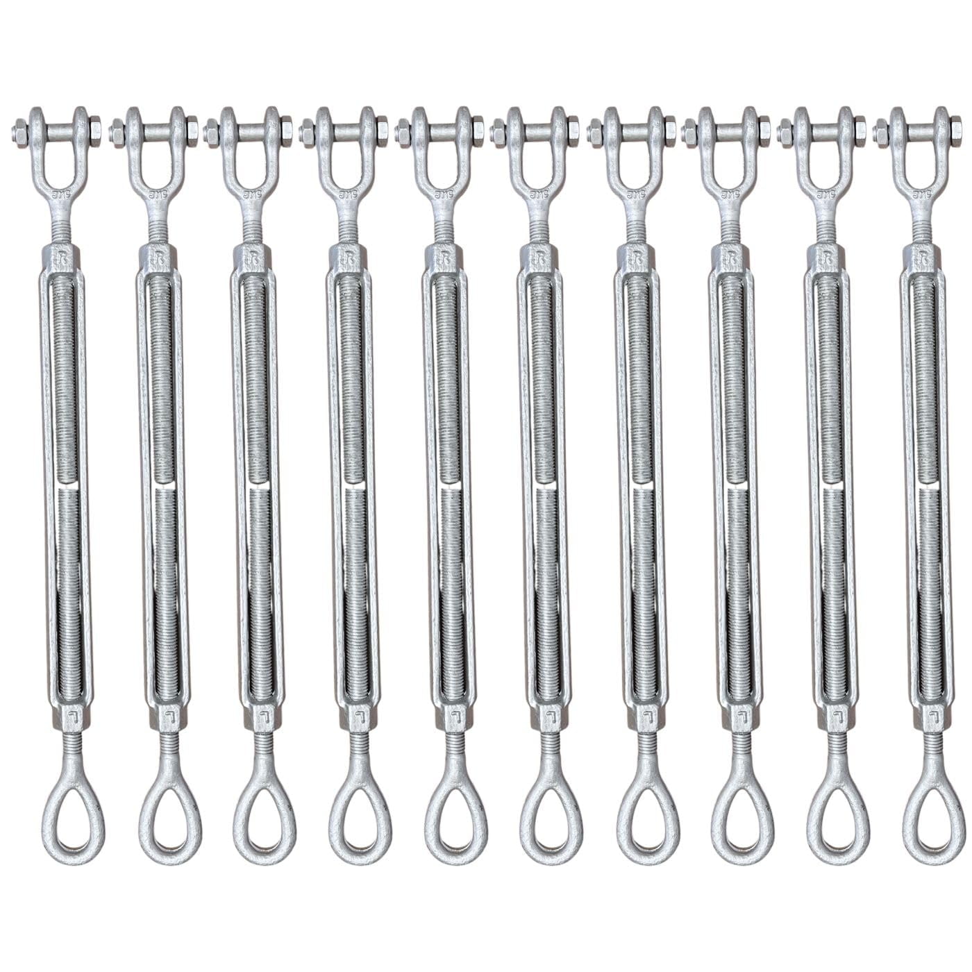 1/2" x 6" Drop Forged/Hot Dipped Galvanized Steel Eye/Jaw Turnbuckles ...