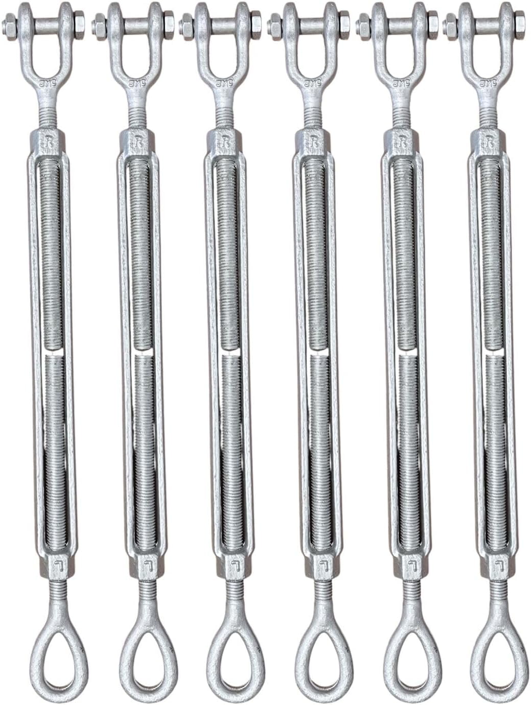1/2" x 6" Drop Forged/Hot Dipped Galvanized Steel Eye/Jaw Turnbuckles ...