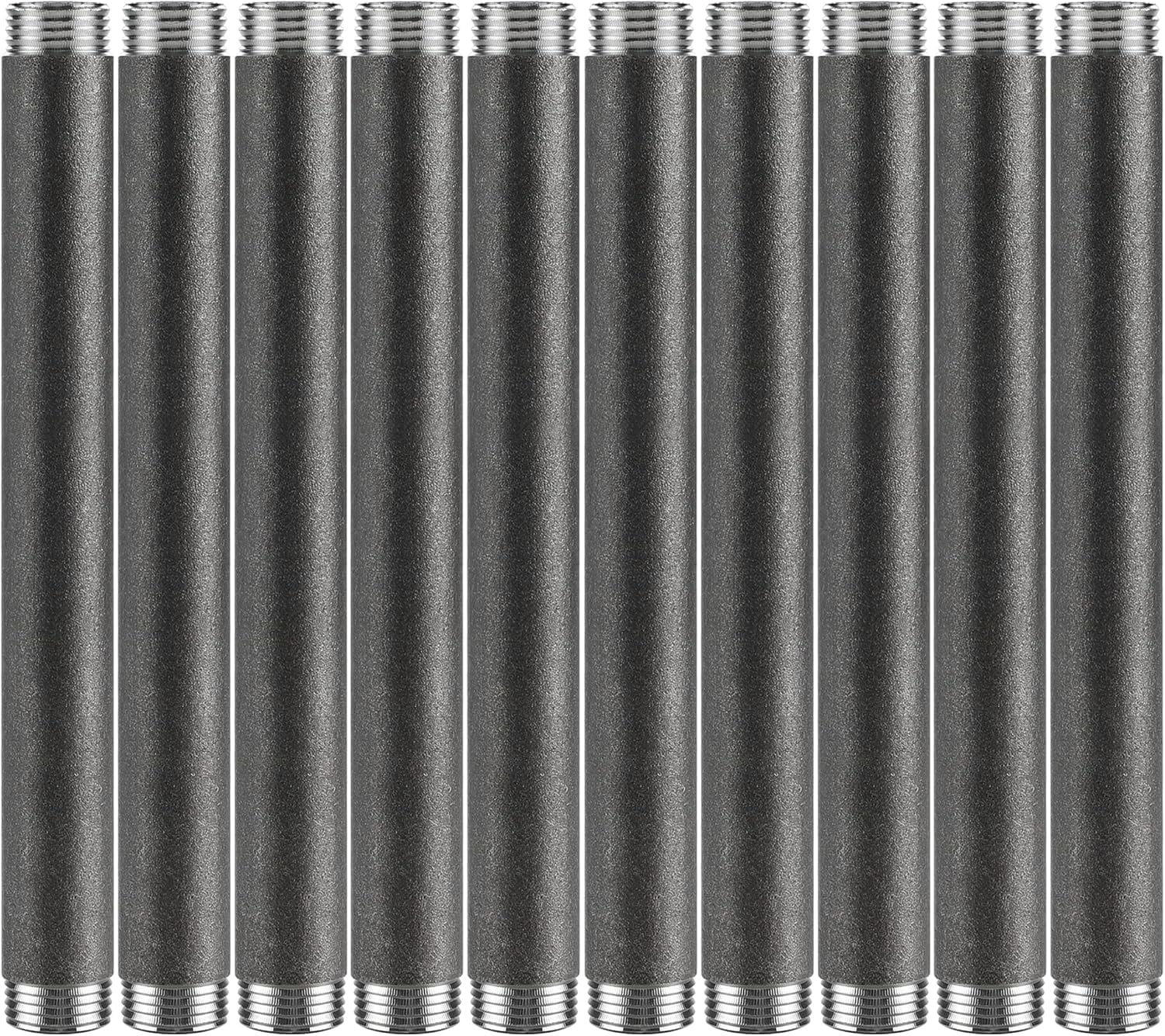 1/2"x 8" Industrial Pipe - 10 Pack Primary Color Malleable Cast Iron ...