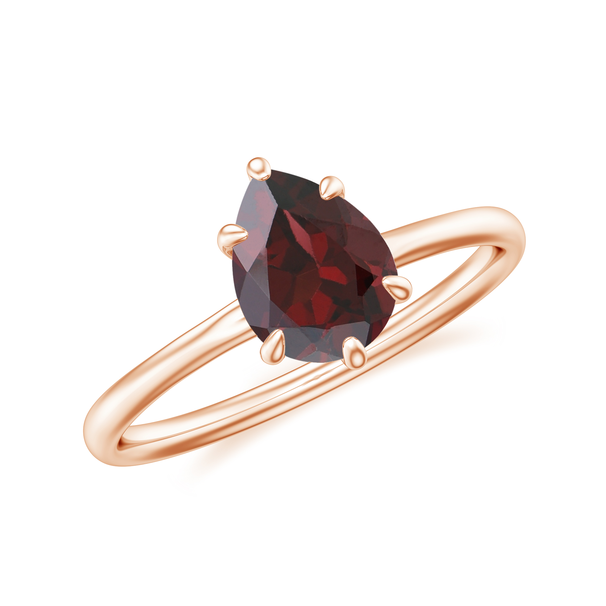1.20 CT Pear Shaped 6-Prong Set Solitaire Garnet Engagement Ring in ...