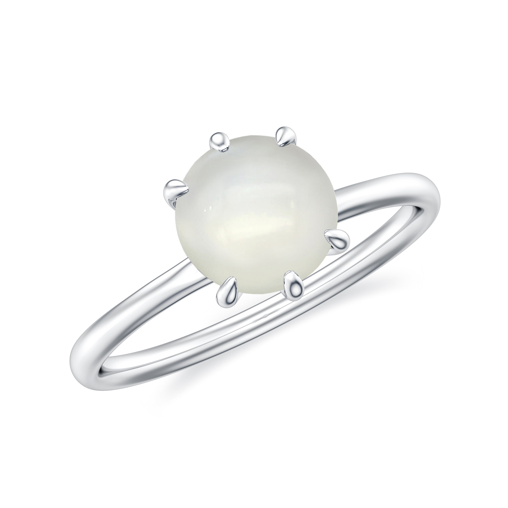 1.20 CT Round Shaped 6-Prong Set Solitaire Moonstone Engagement Ring in ...