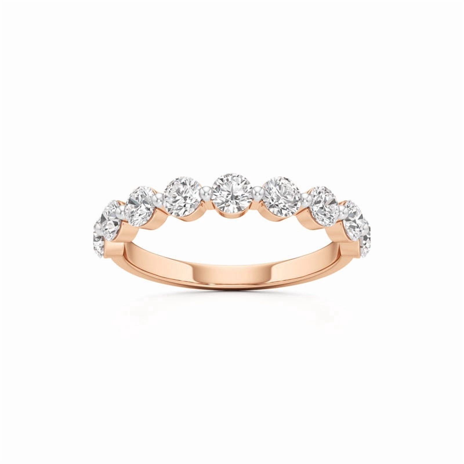 1.20 CTW Round Cut Nine Diamond Engagement Ring Eternity Matching ...