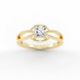 1.20 CTW Square Moissanite Split Double Band Engagement Ring Sterling ...