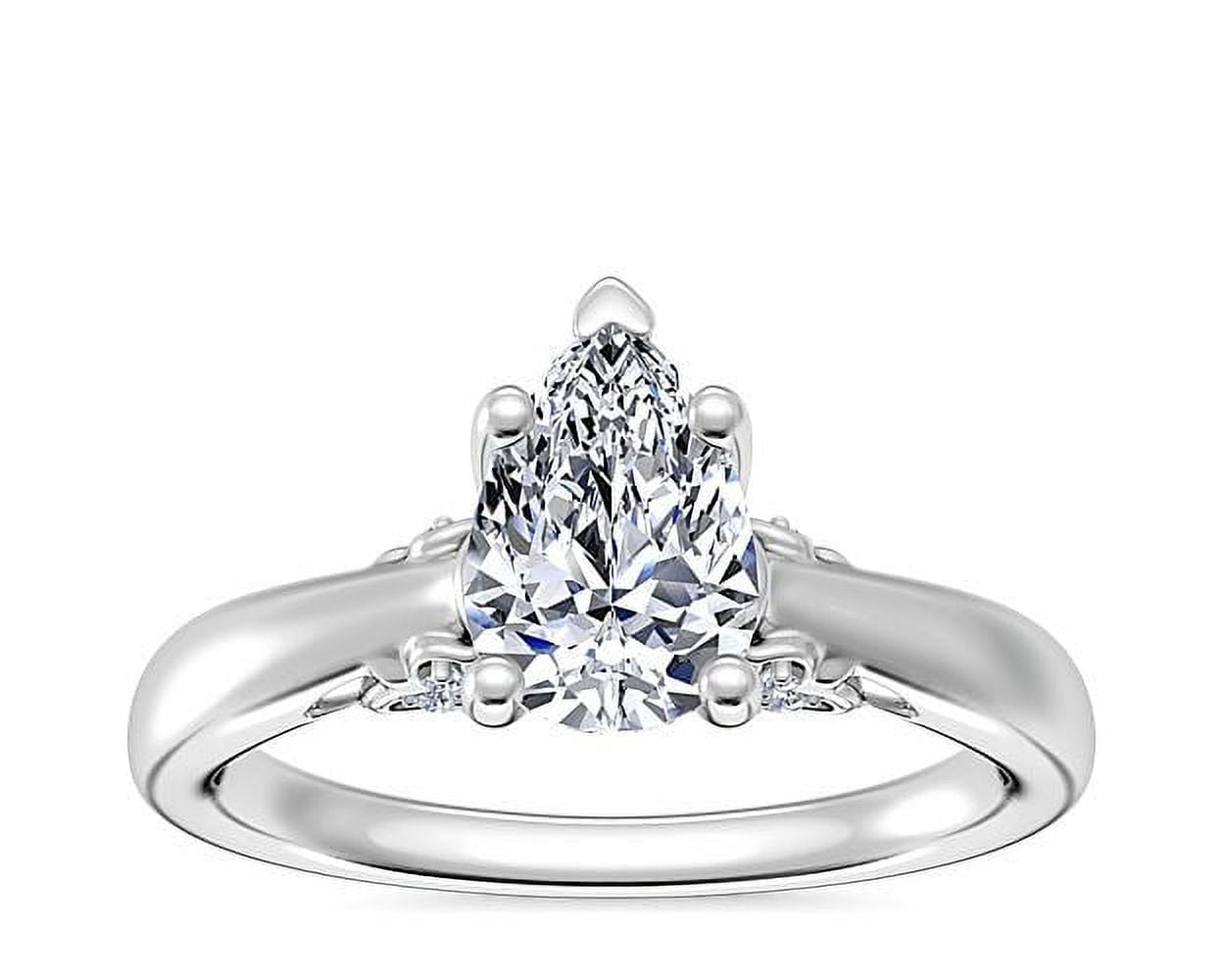 1.20 Carat Brilliant Pear Cut Natural Diamond Elegant Solitaire Wedding Ring for her in Solid ...