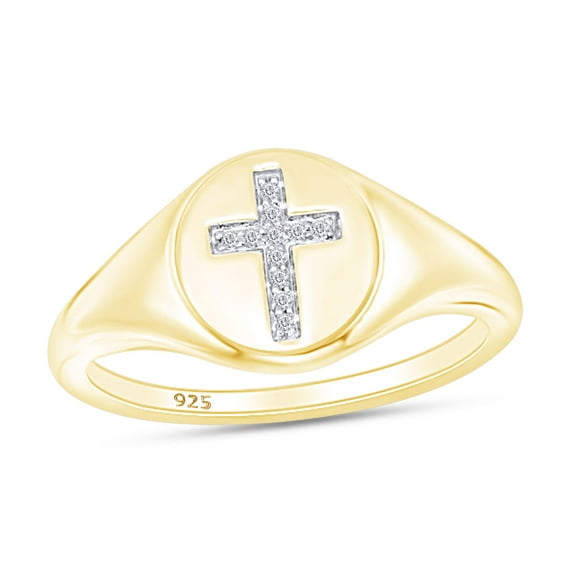 AFFY Round White Cubic Zirconia Solitaire Engagement Ring 14k Yellow ...