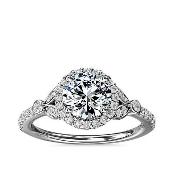 1.20 Ct Round Cut Real Diamond (F-G/VS1) New Design Solitaire ...