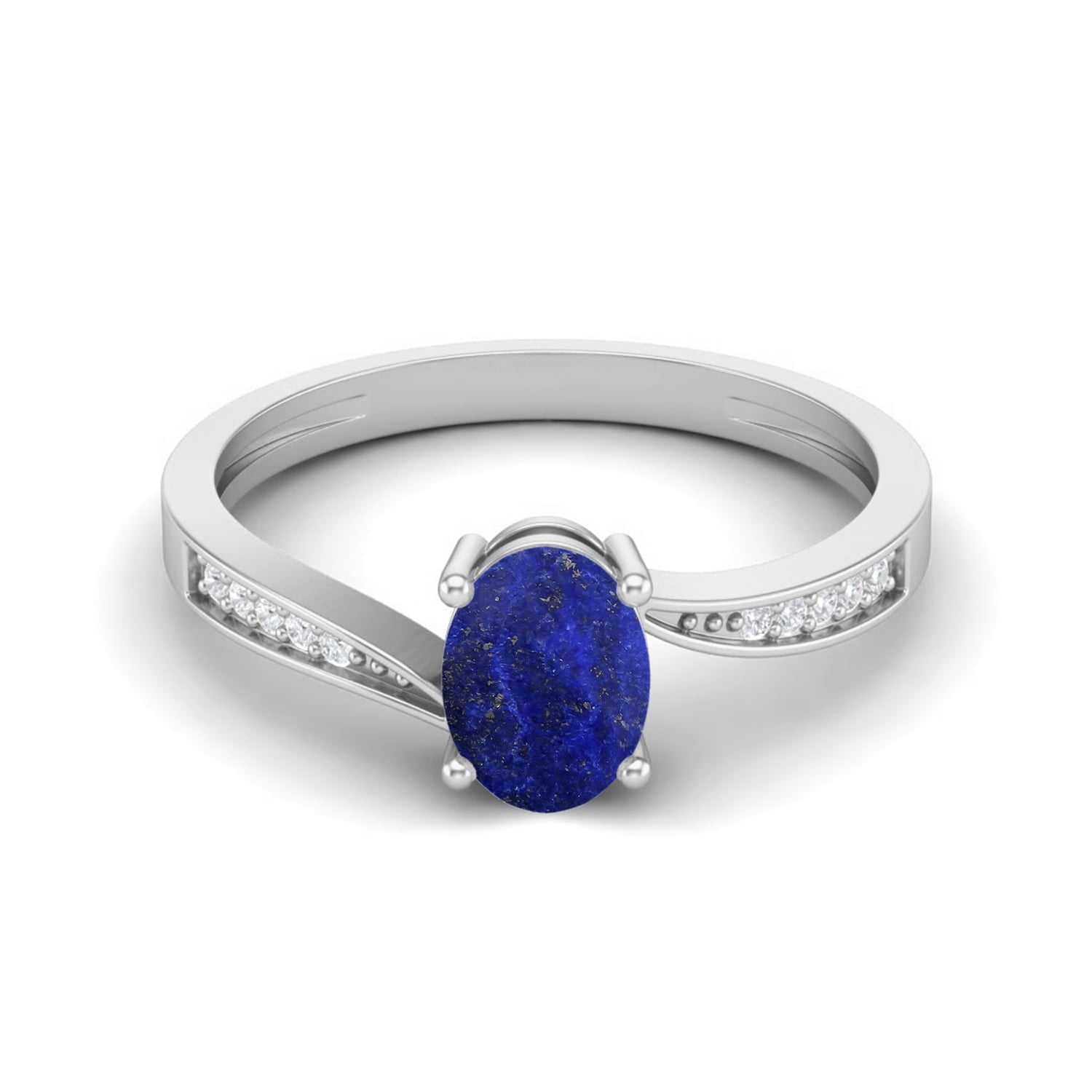 Mooneye 1.20 Cts Oval Lapis 925 Sterling Silver Solitaire Accent Woman ...