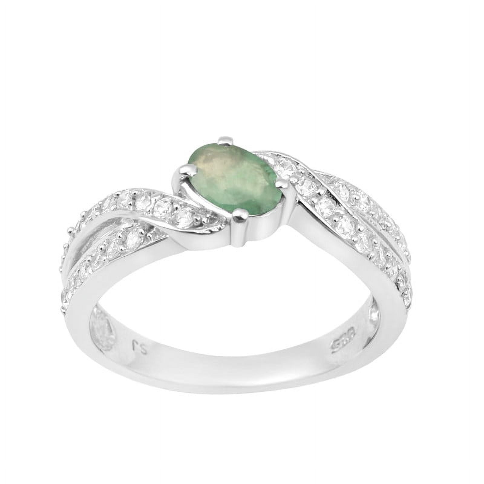 1.20 Ctw Oval Shape Emerald 925 Sterling Silver Women Cluster Wedding ...