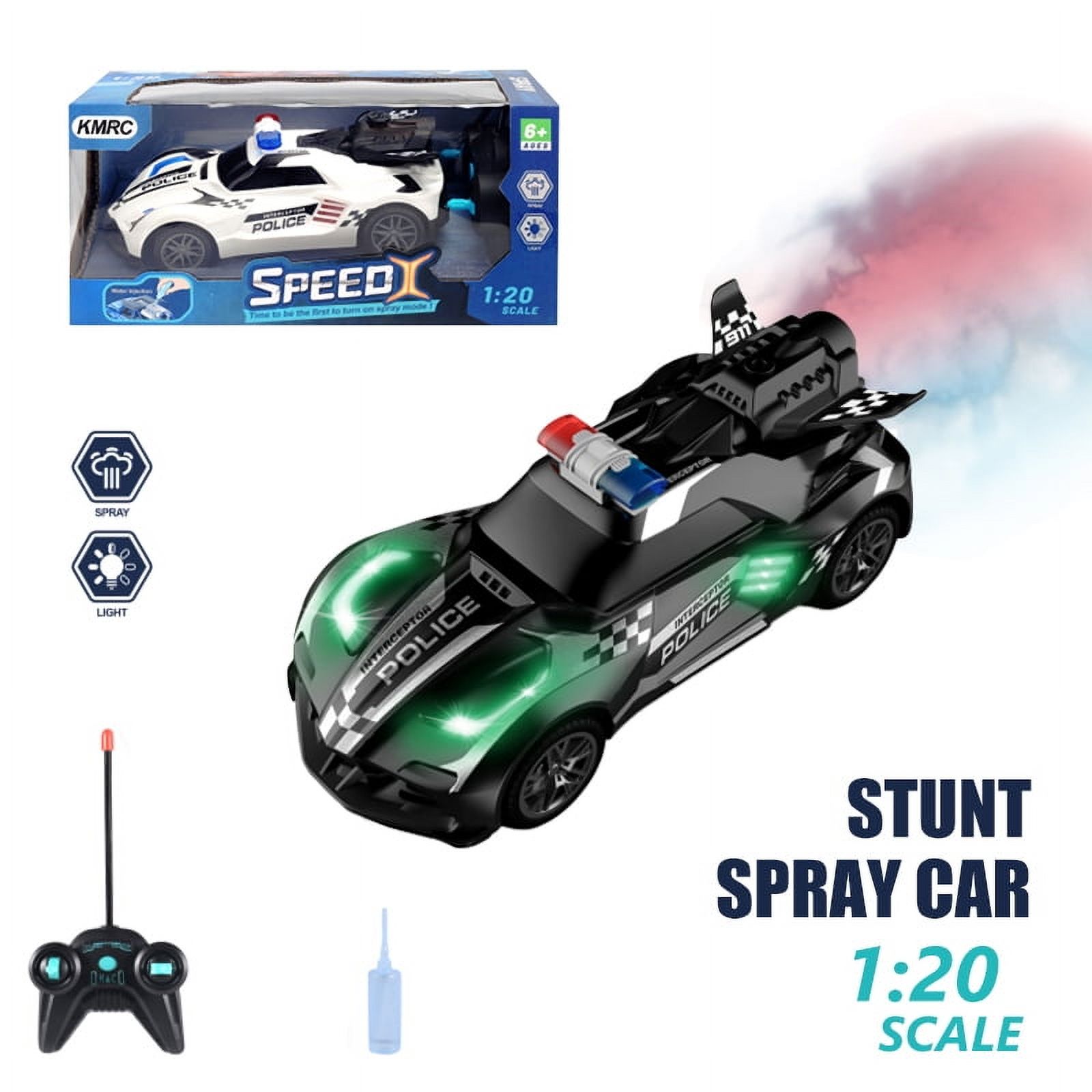 1:20 RC Racing Car Remote Control Truck with Light Smoke Spray Electric ...