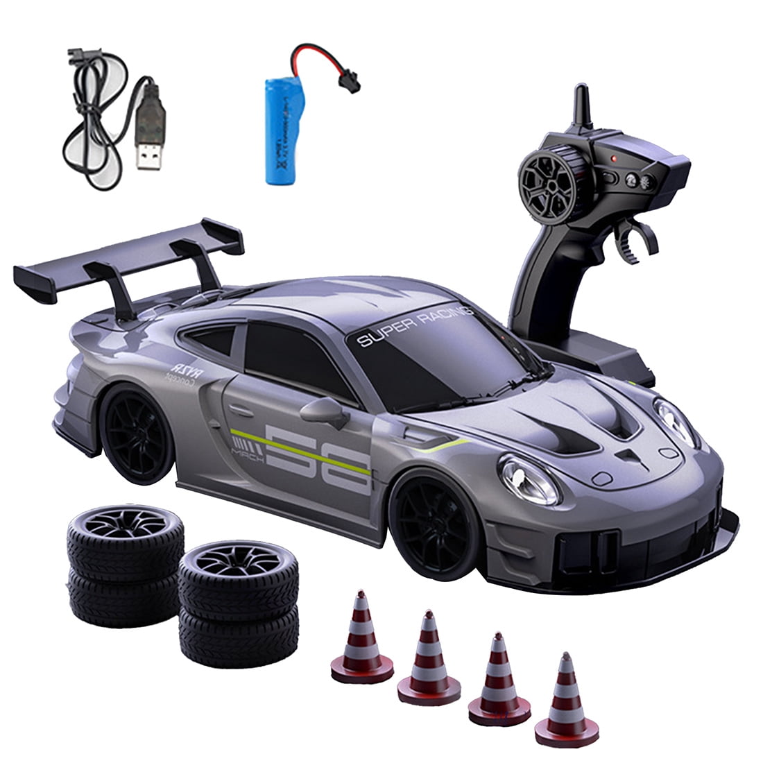 1:20 Scale 4WD RC Drift Car, 2.4GHz Remote Control Racing Car with LED ...