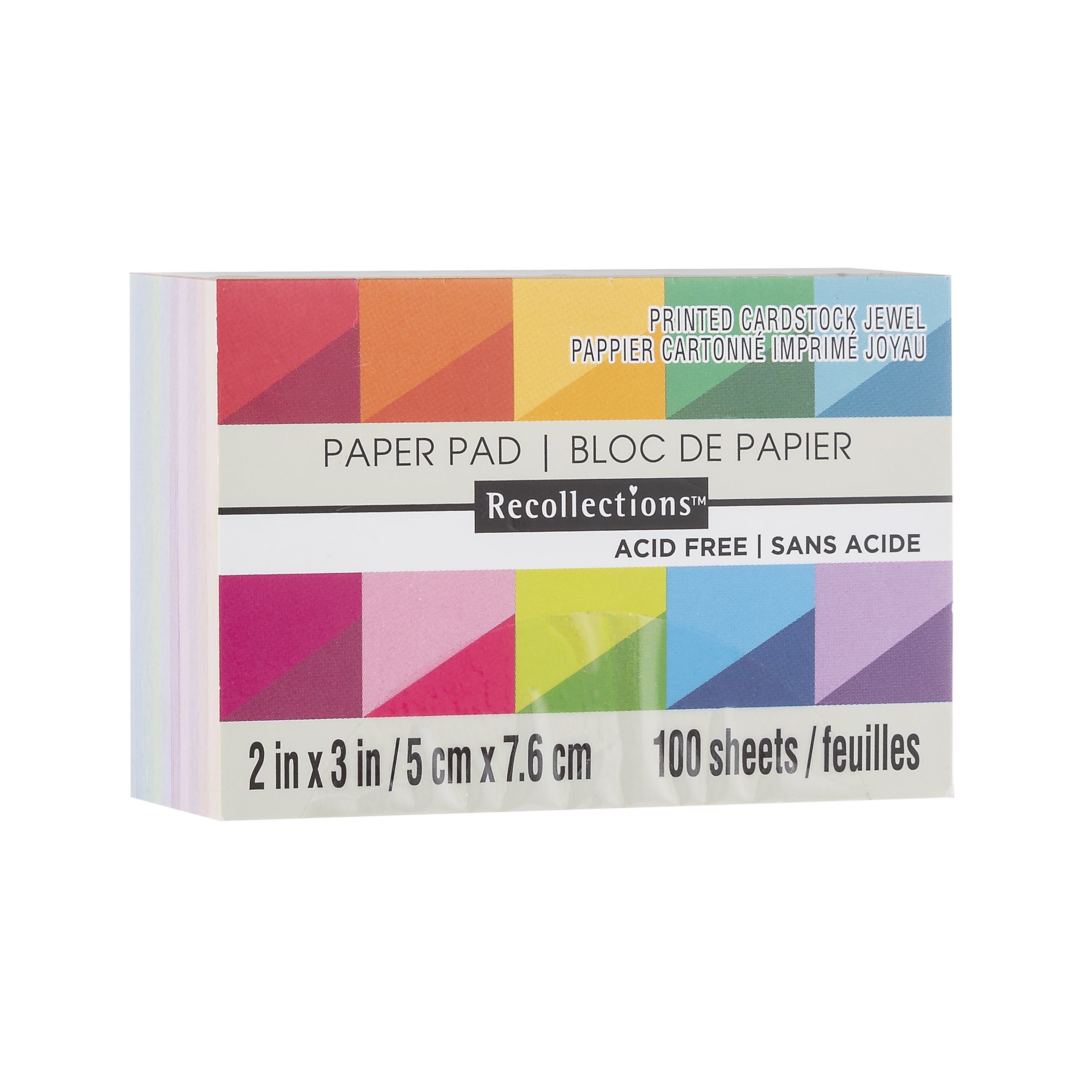 1,200 Sheets 2" x 3" Jewel Cardstock Paper Pad by Recollections - Acid ...