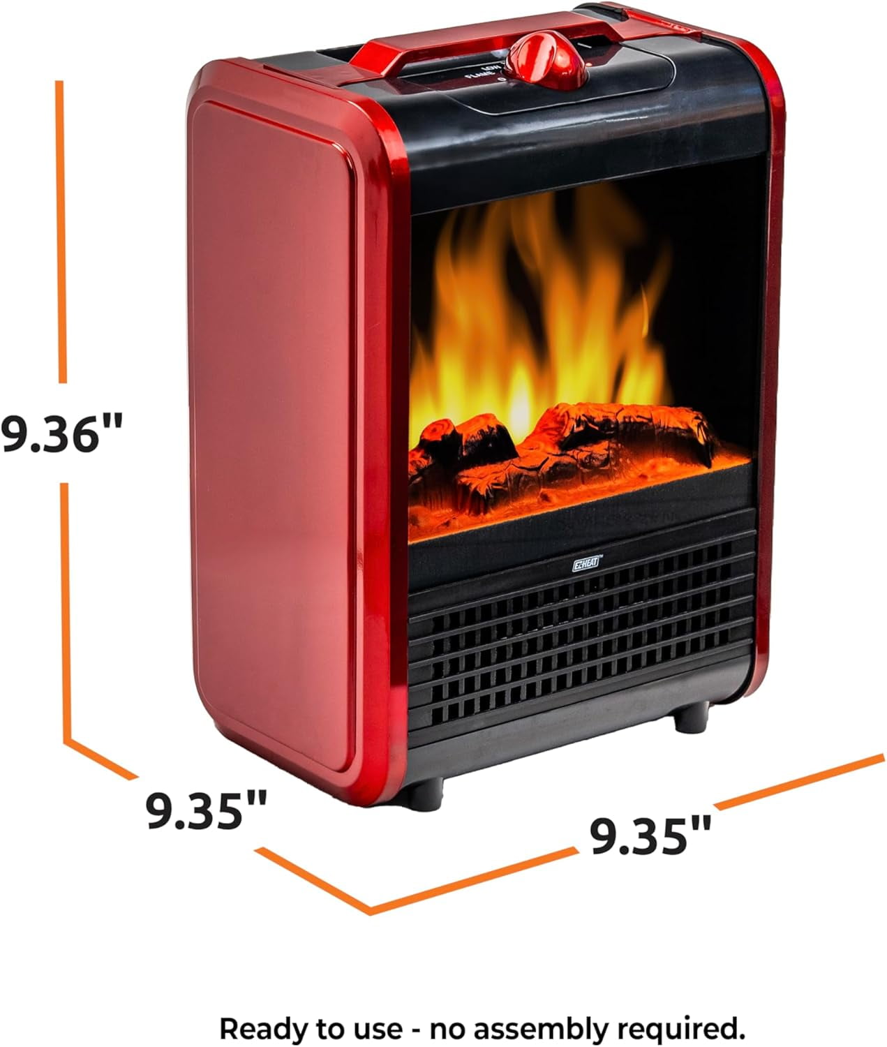 -Heat 1,200-Watt Mini Fireplace Space with Realistic 3D Flame, Stay ...