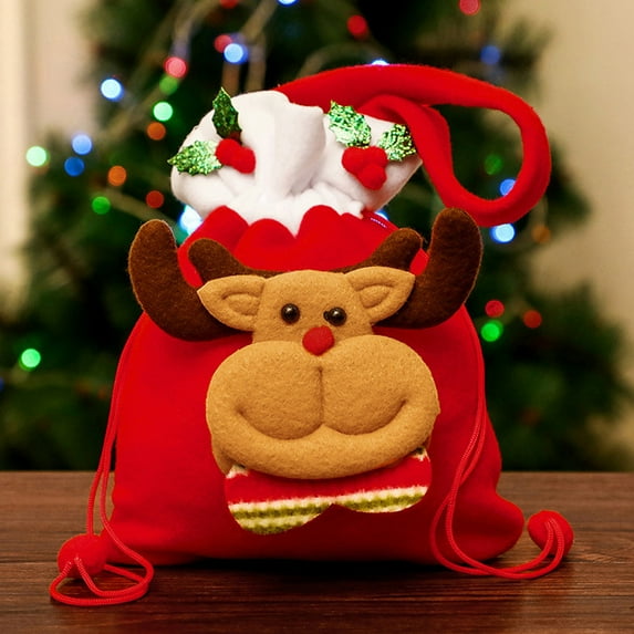 1-20PCS Christmas Gift Bags Handbags Tote Bags Candy Bags Snowman Bear ...