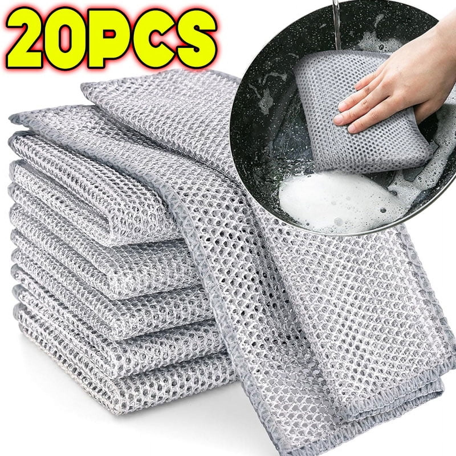 1-20PCS Magic Cleaning Cloth Thickened Double -sided Metal Steel Wire ...