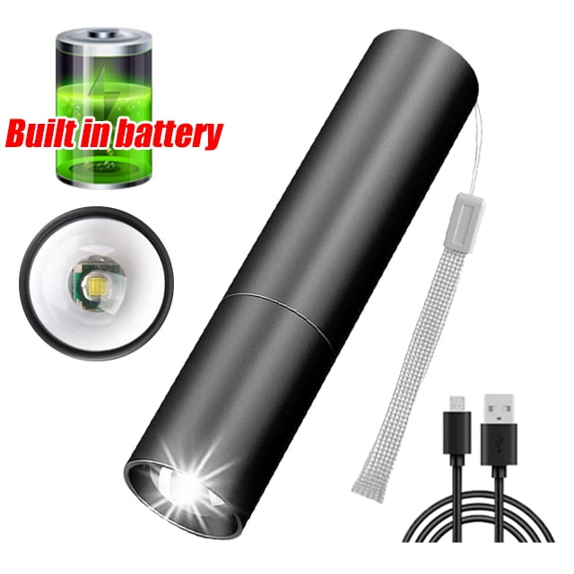 1-20PCS Mini Portable LED Flashlight Built In Battery USB Rechargeable ...
