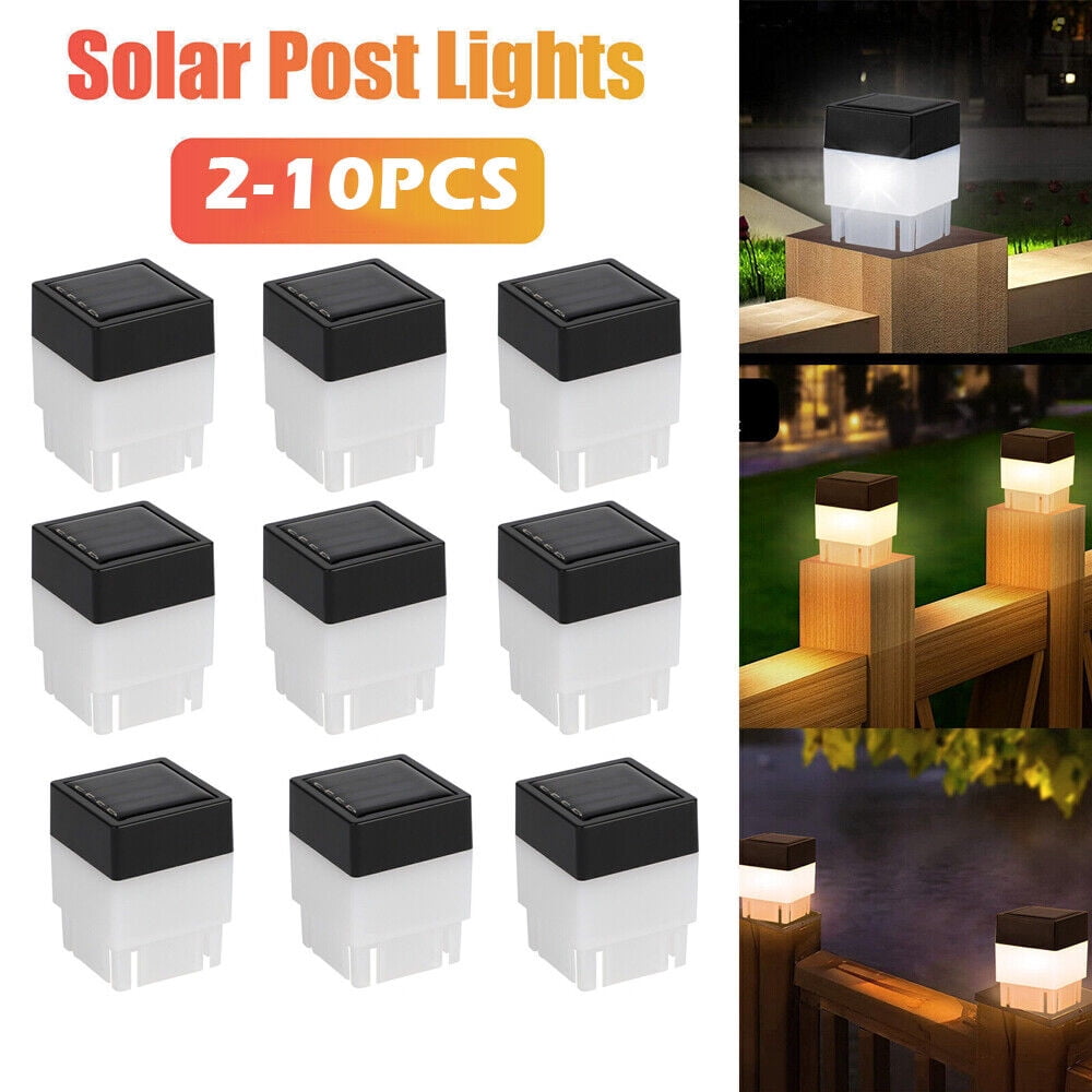 1-20PCS Solar Post Light 2x2" Waterproof Outdoor Garden Fence Gutter ...
