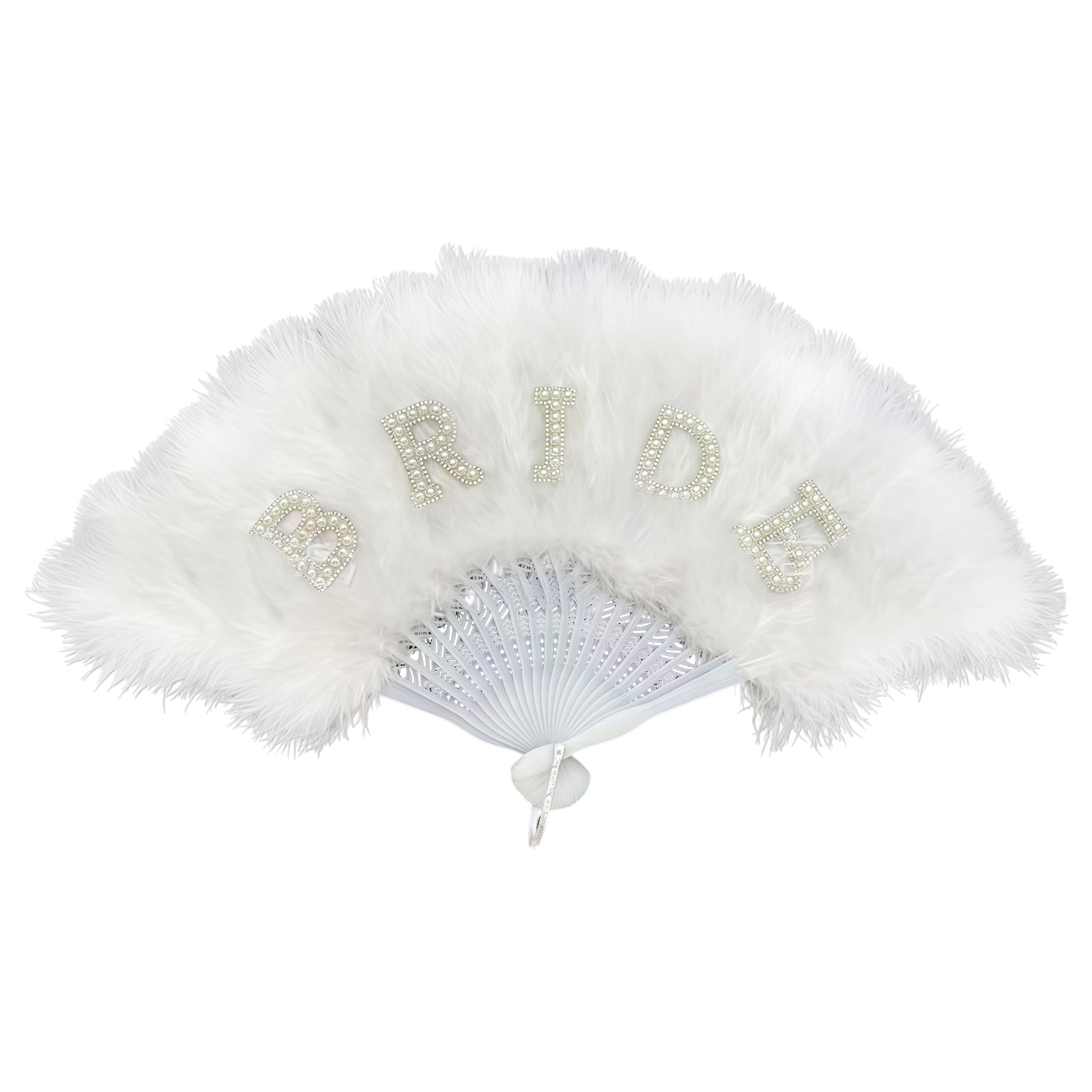 1. 21 Feathered Foldable Bridal Fan for Wedding Ceremony, Portable ...