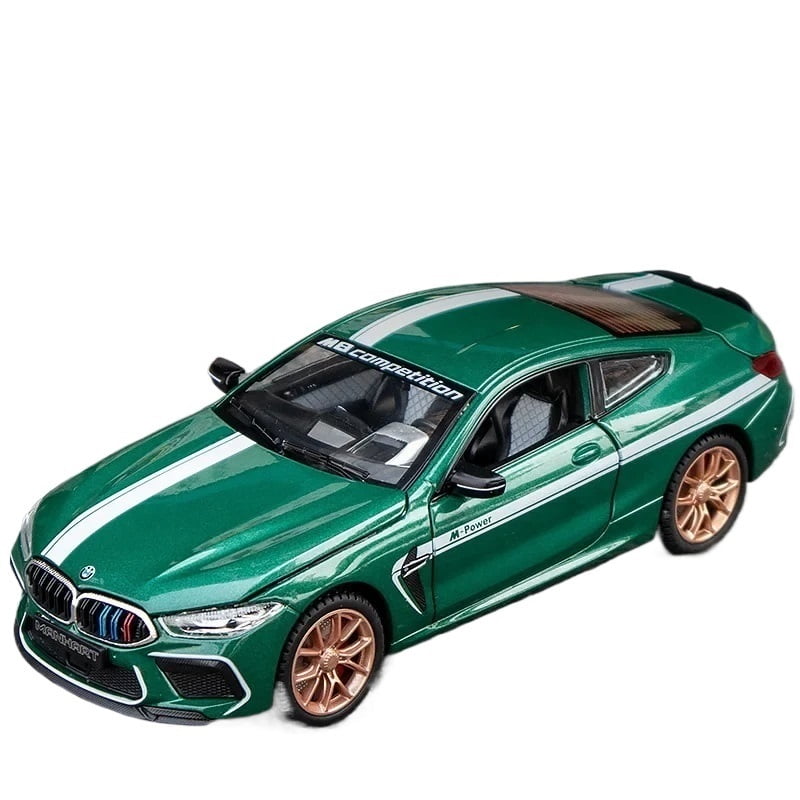1:24 BMW M8 Diecast Car Metal Alloy Model Car With Sound and Light High Simulation Kids Gift ...