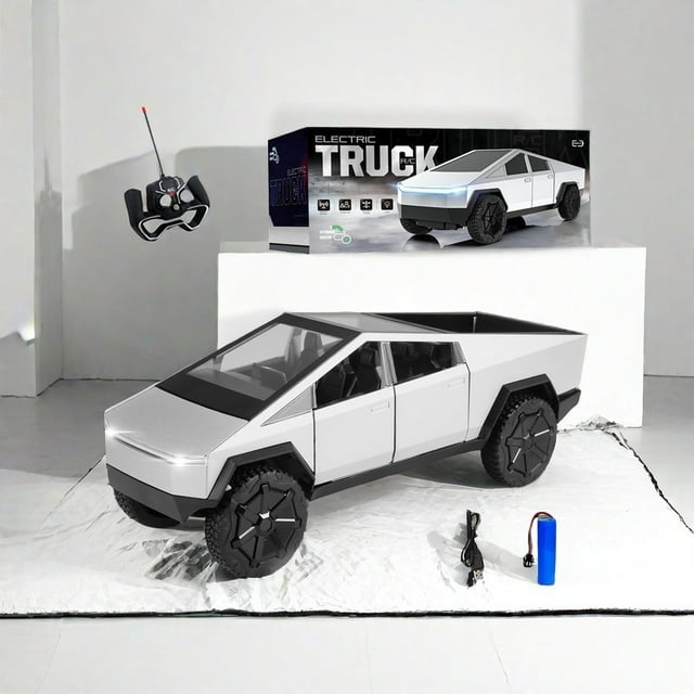 1/24 Cyber Truck Toy, 3 in 1 Alloy Diecast Pickup Trailer Model Kit ...
