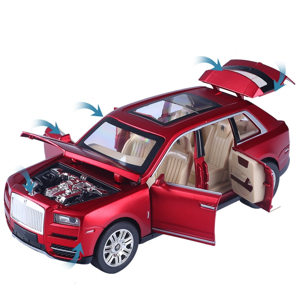 1:24 Diecast Alloy Sound & Light Pull Back Car Model Toy For Rolls ...