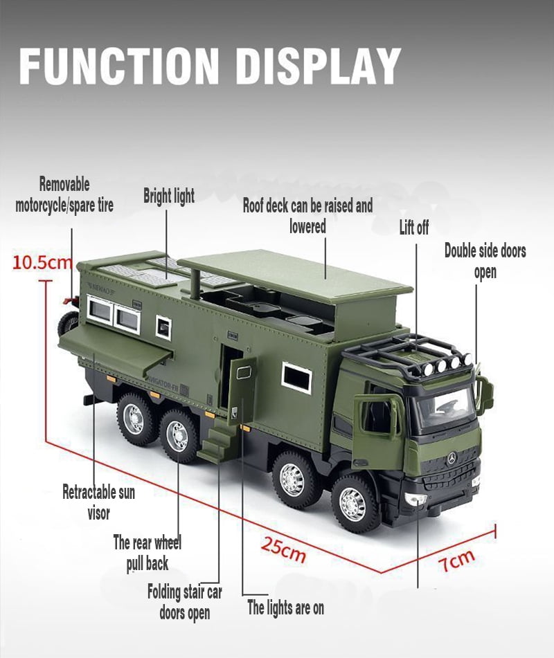 1/24 NOMADISMs Arocs Unimog Alloy Motorhome Touring Car Model Diecast ...