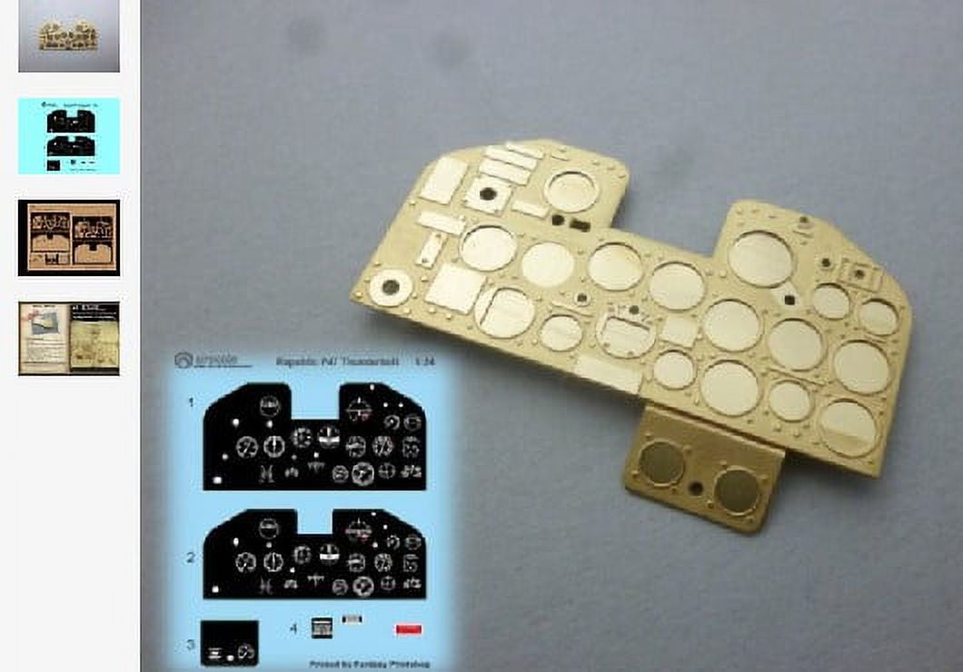 1/24 P47 Thunderbolt Instrument Panel (Photo-Etch & Decal) for KIN ...