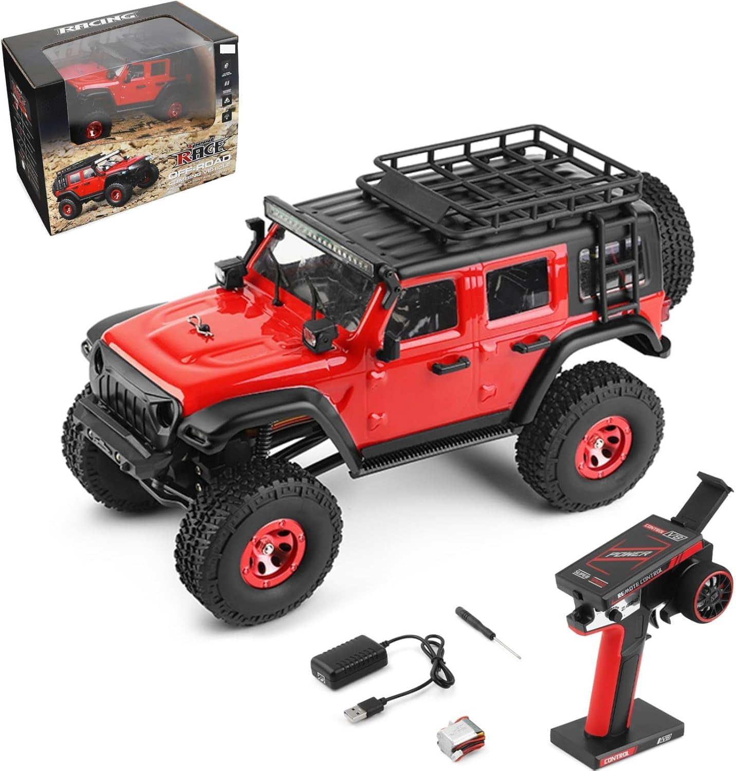 1/24 RC Truck 2428 4WD Electric RC Rock Crawler with LED Light 130 ...