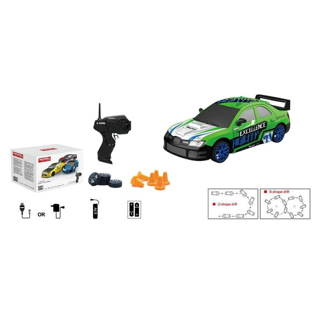 1:24 Scale High Speed 4WD RC Racing Car 2.4 Remote Control Drift Toy ...