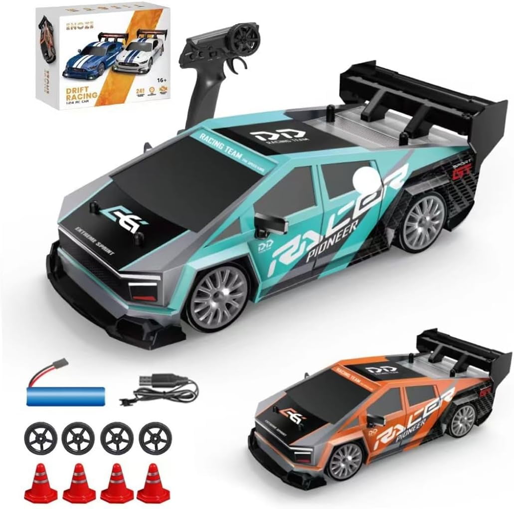 1:24 Scale RC Drift Car with LED Lights, 4WD Electric Remote Control ...
