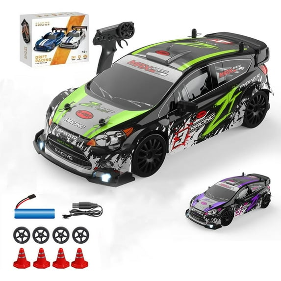 1:24 Scale RC Drift Car with LED Lights, 4WD Electric Remote Control ...