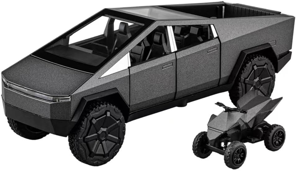 1/24 Scale Silver Tesla Cybertruck Diecast Model Toy - Alloy Pickup ...