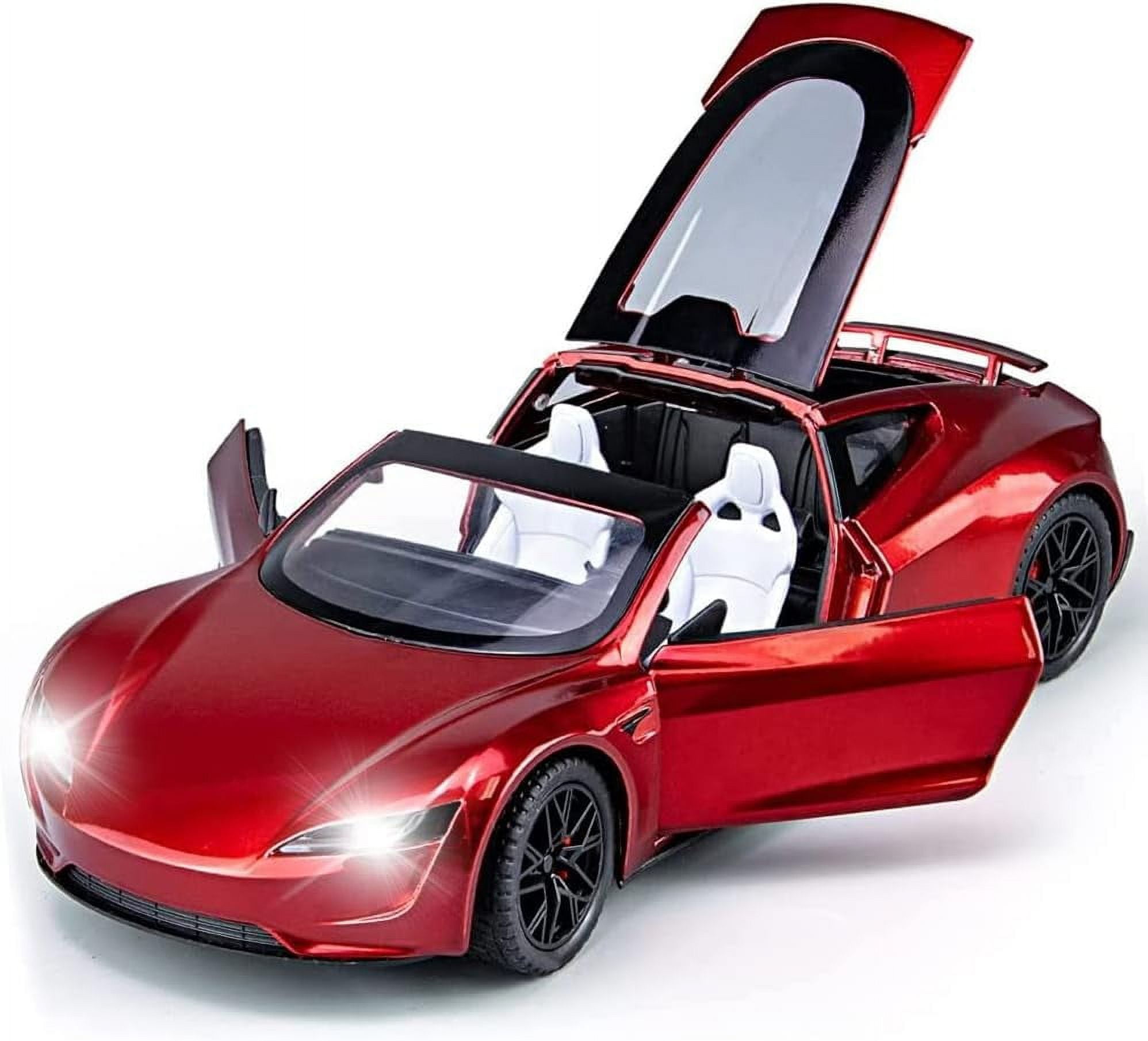 ODYSITE 1:24 Scale Tesla Roadster, Diecast Alloy Toy Car, Pull Back ...