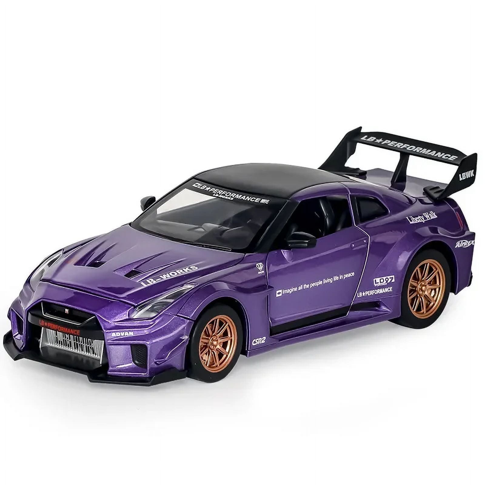 1:24 Simulation Nissan GTR CSR2 Alloy Race Cars Toy Diecast Vehicles ...