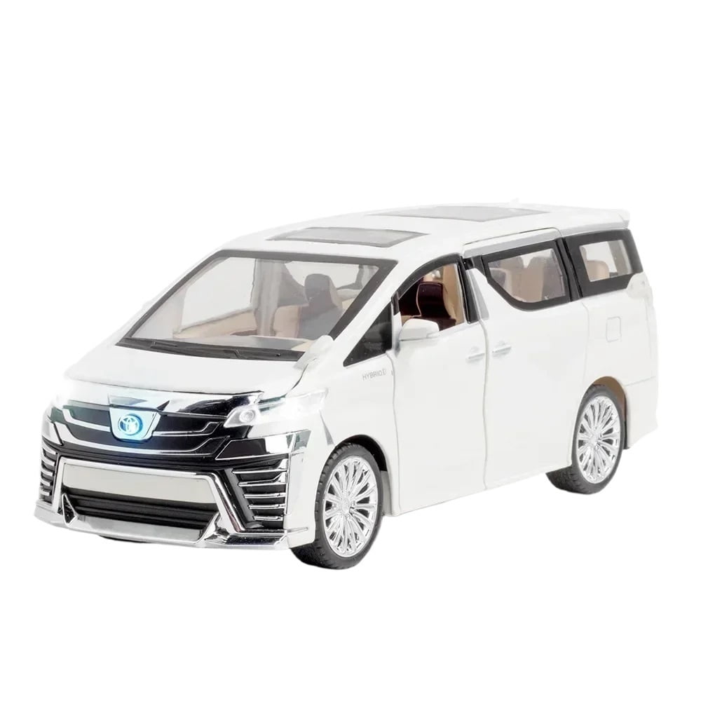 1/24 TOYOTA Vellfire MPV Van Diecast Toy Car Model Miniature Pull Back Sound & Light Doors ...