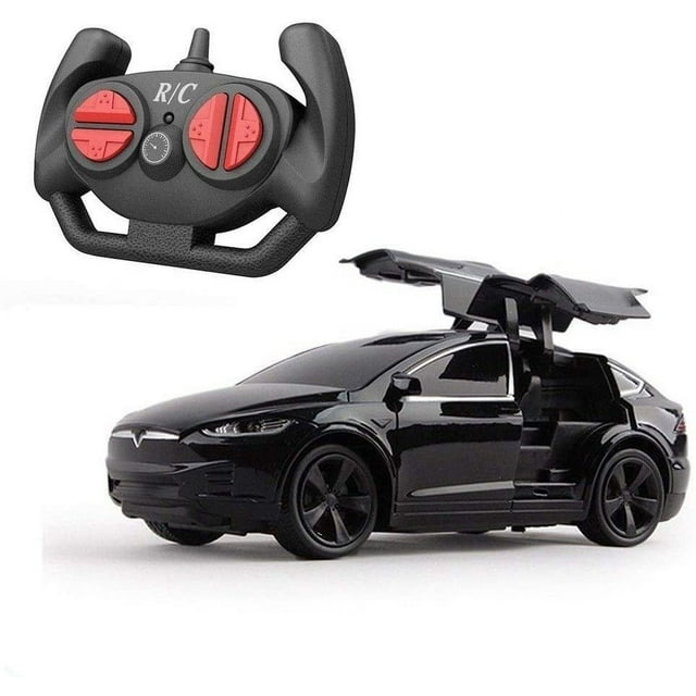 Tesla 1:24 Scale Model X RC Car with Headlights, Rechargeable, 4 ...