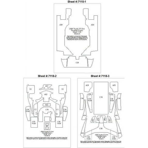 1/24 Toyota GT1 TS020 Template Comp. Fiber Decal Set - Walmart.com