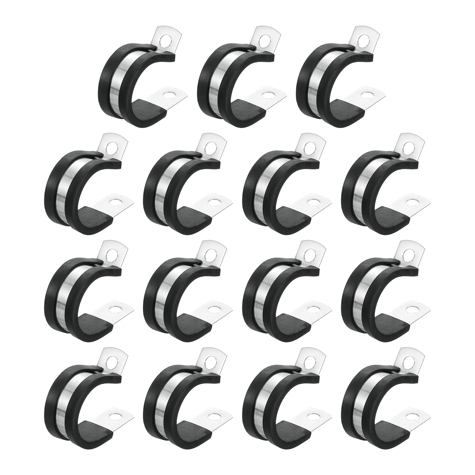 1"(24mm) Cable Clamp, 304 Stainless Steel Rubber Cushioned Insulated ...