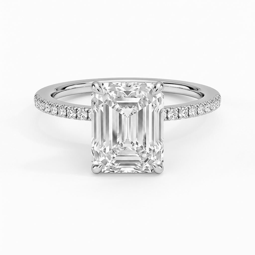 1.25 Carat 14K White Gold IGI Certified Lab Grown Emerald Cut Diamond ...