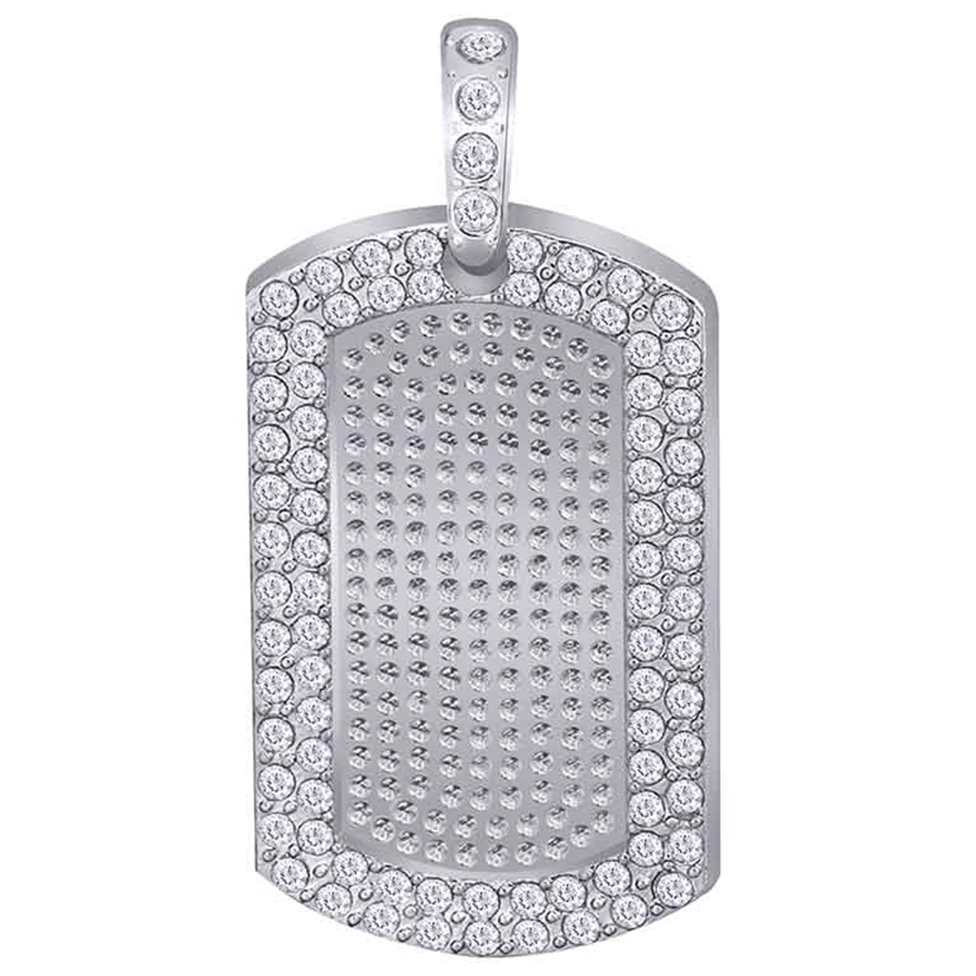 AFFY 1.25 Cttw Round Cut White Natural Diamond Iced Out Hip Hop Jewelry ...