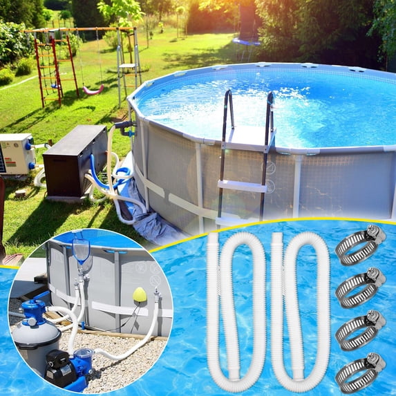 1.25-Inch Above Ground Pool Hose Replacement with Stainless Steel ...