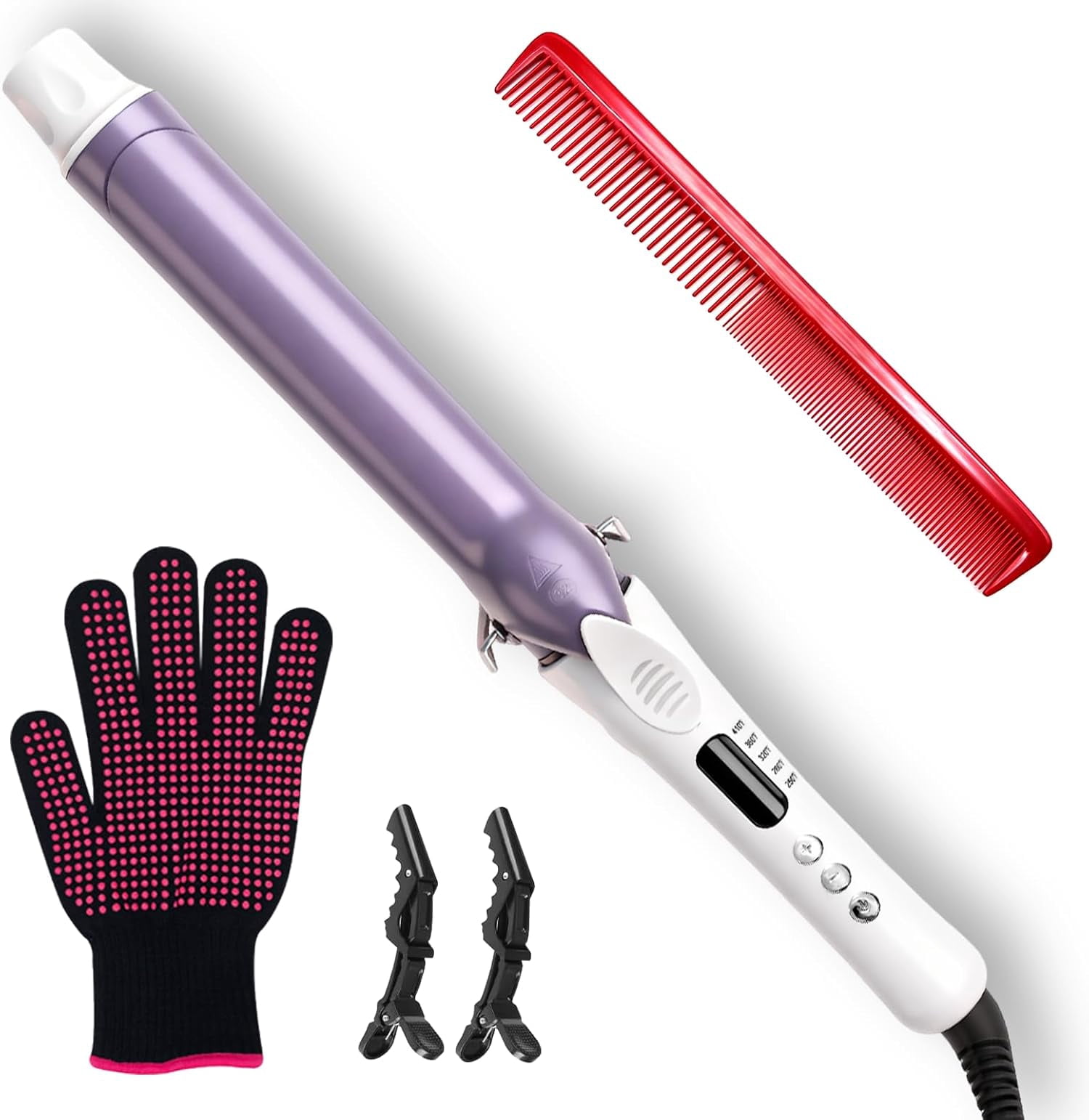 1.25 Inch Ceramic Curling Iron - Long Barrel Heating Curling Wand, Dual ...