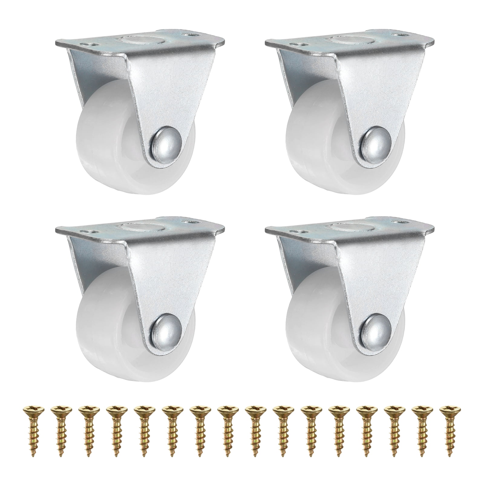 1.25 Inch Fixed Caster Wheels, Plastic No Bearing Small Non-Swivel ...