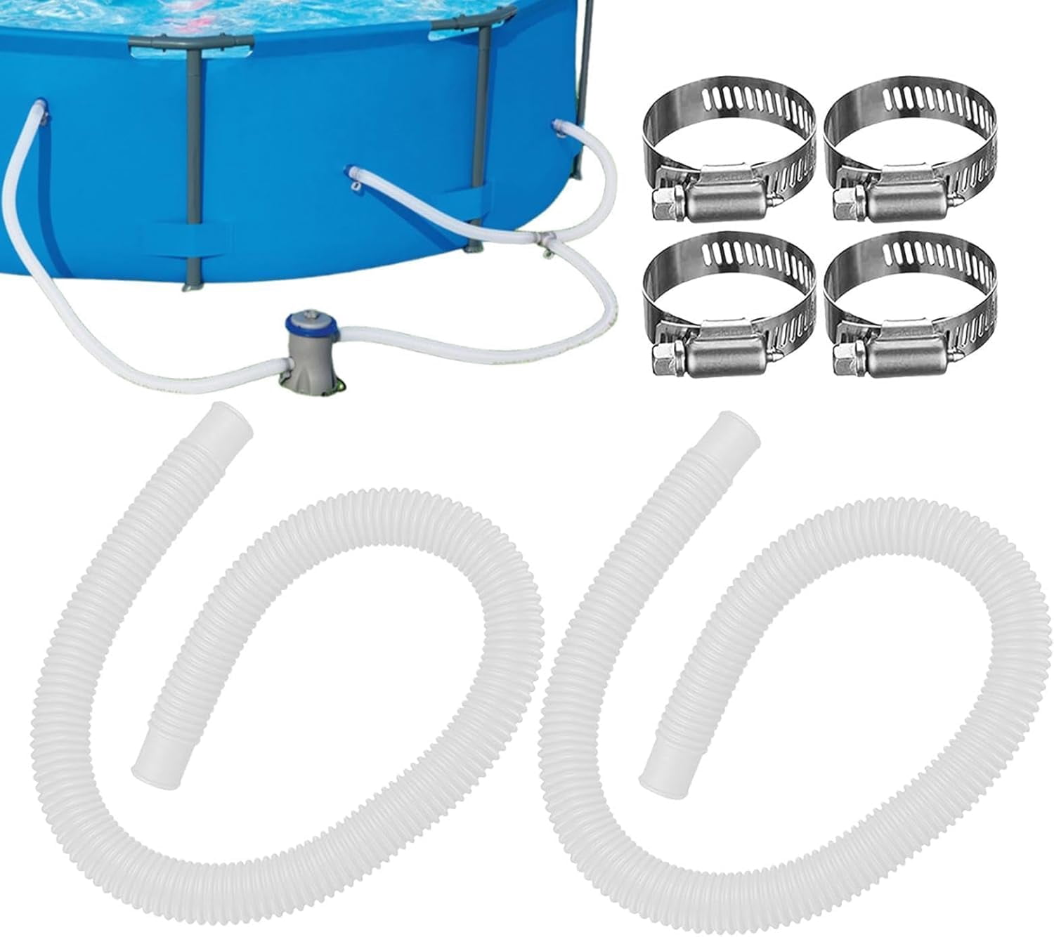 1.25 Inch Pool Pump Replacement Hose for Above Ground Pool, Leak-Proof ...