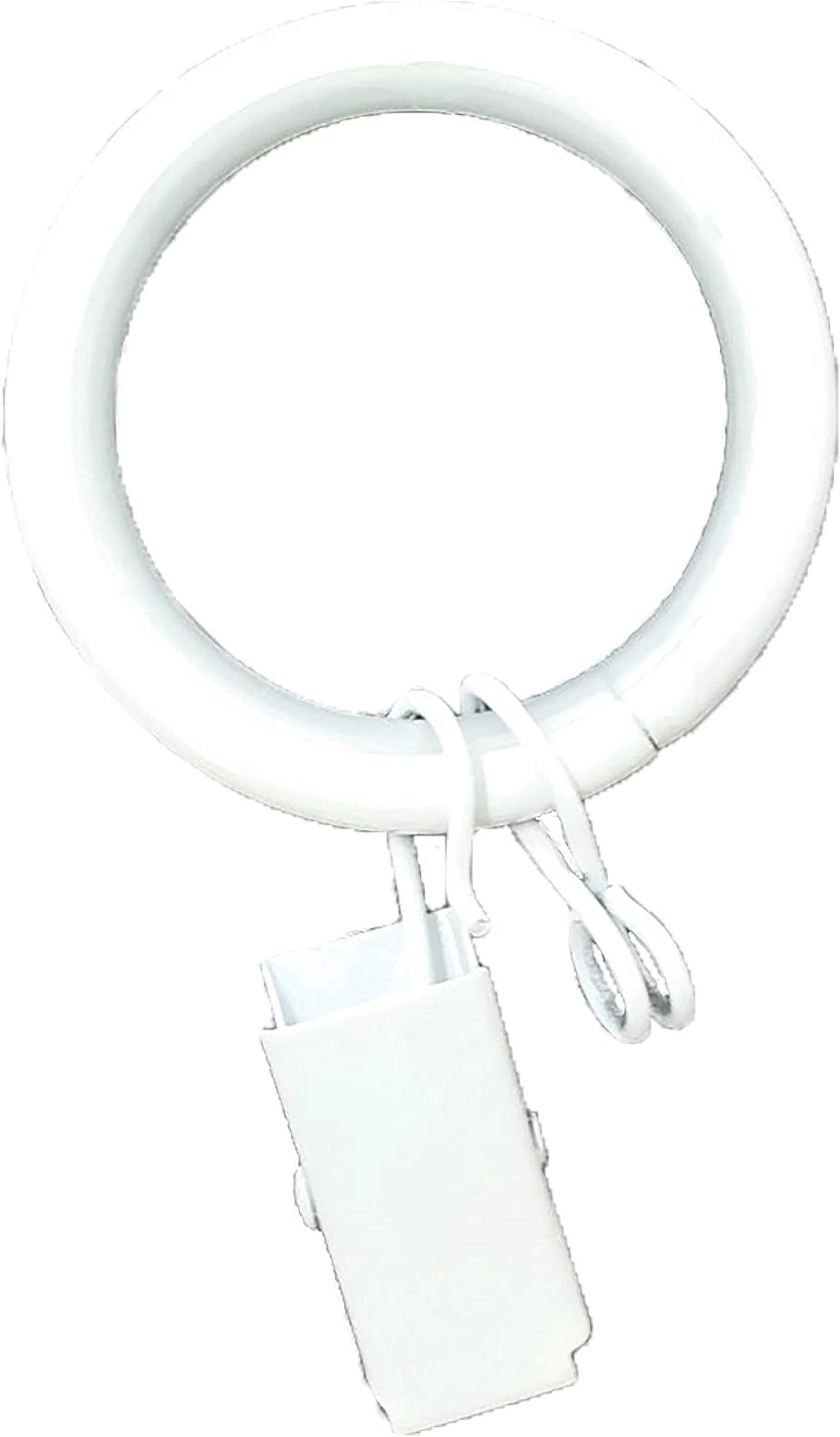 1.25" Quiet Smooth Drapery Curtain Rod Rings for 1" Rod with Clips ...