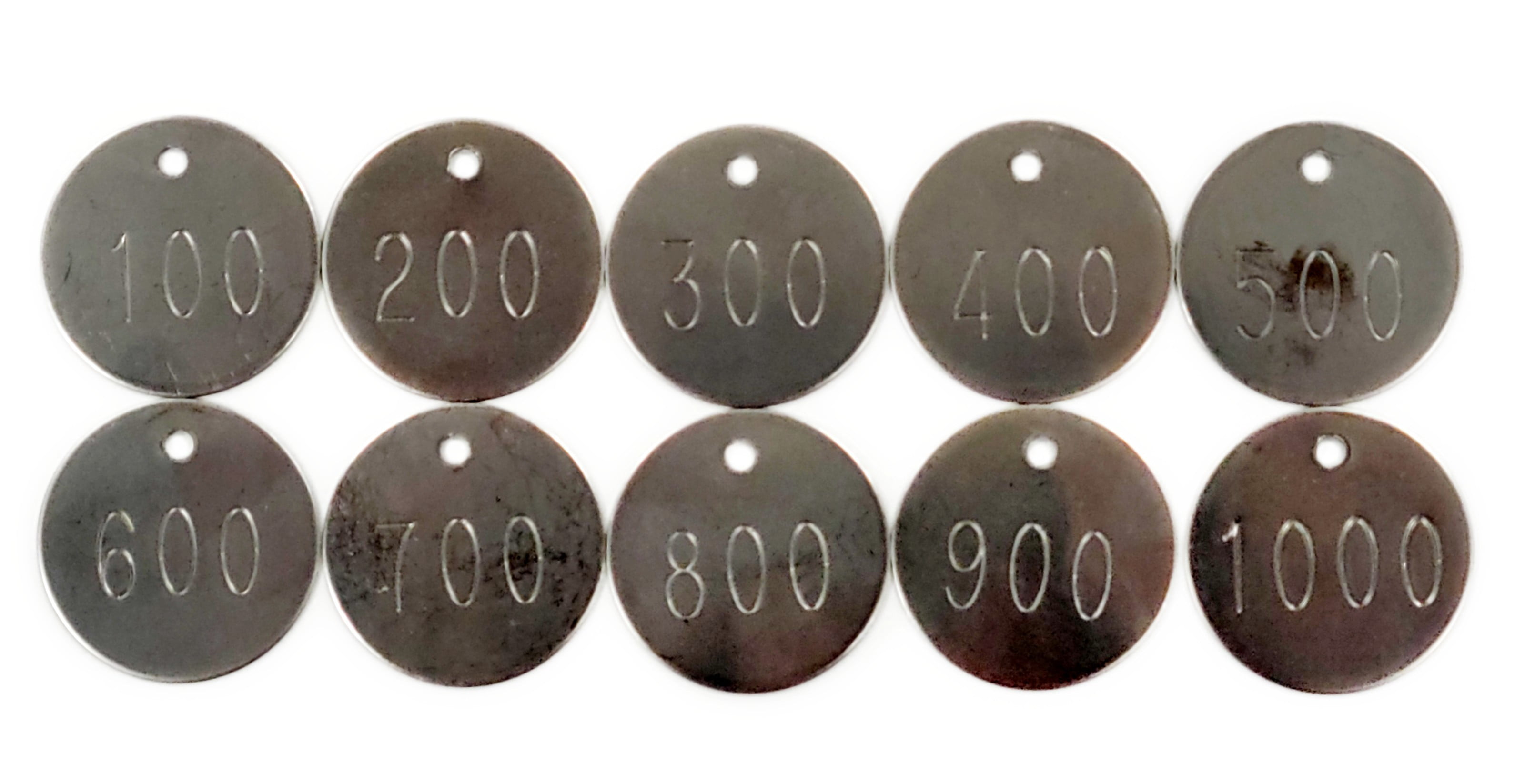1.25" Round Stainless Steel Tags Numbered 001 - 1,000 (Pack of 1,000 ...